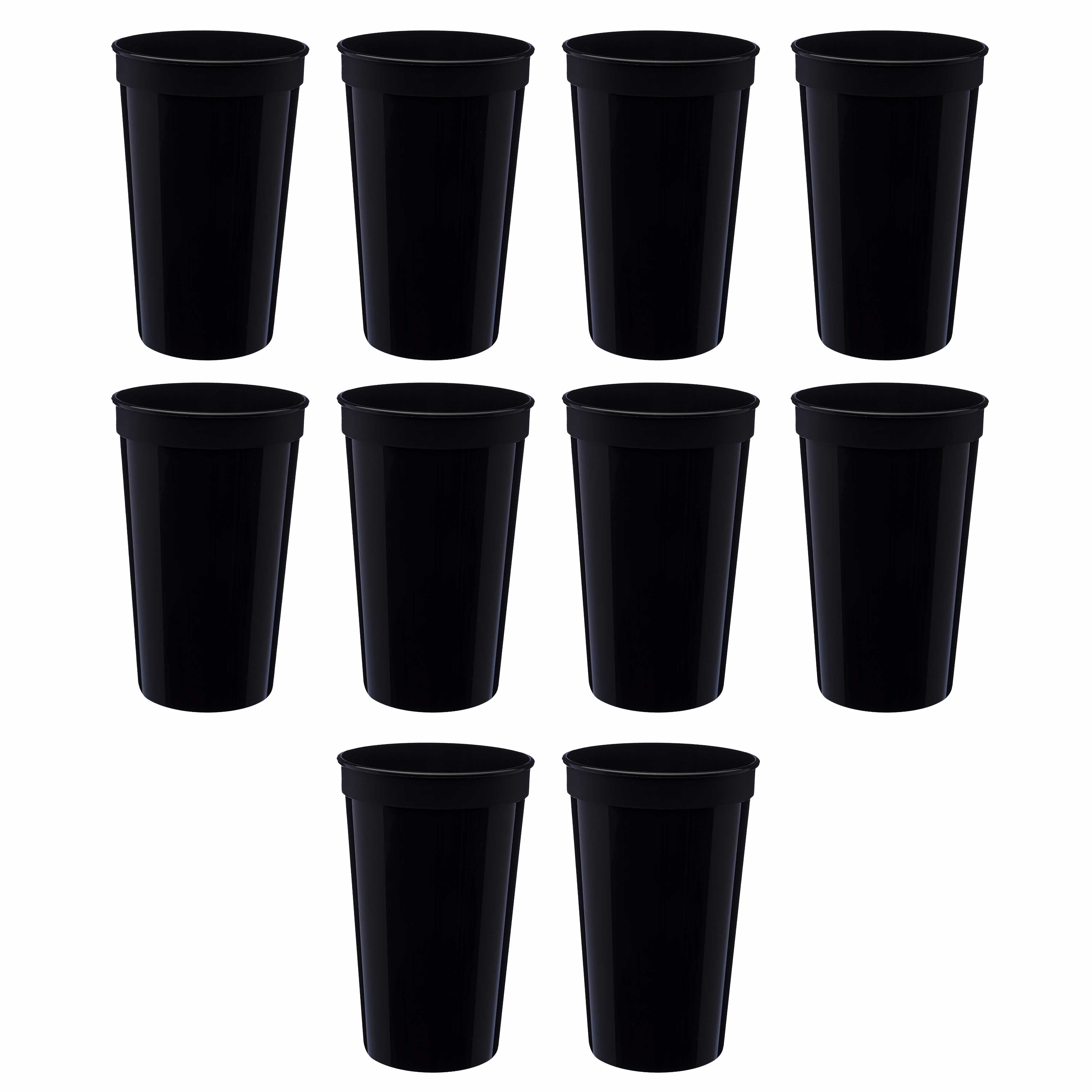 Large Plastic Stadium Cups 22 oz. Set of 10, Bulk Pack - Perfect for ...