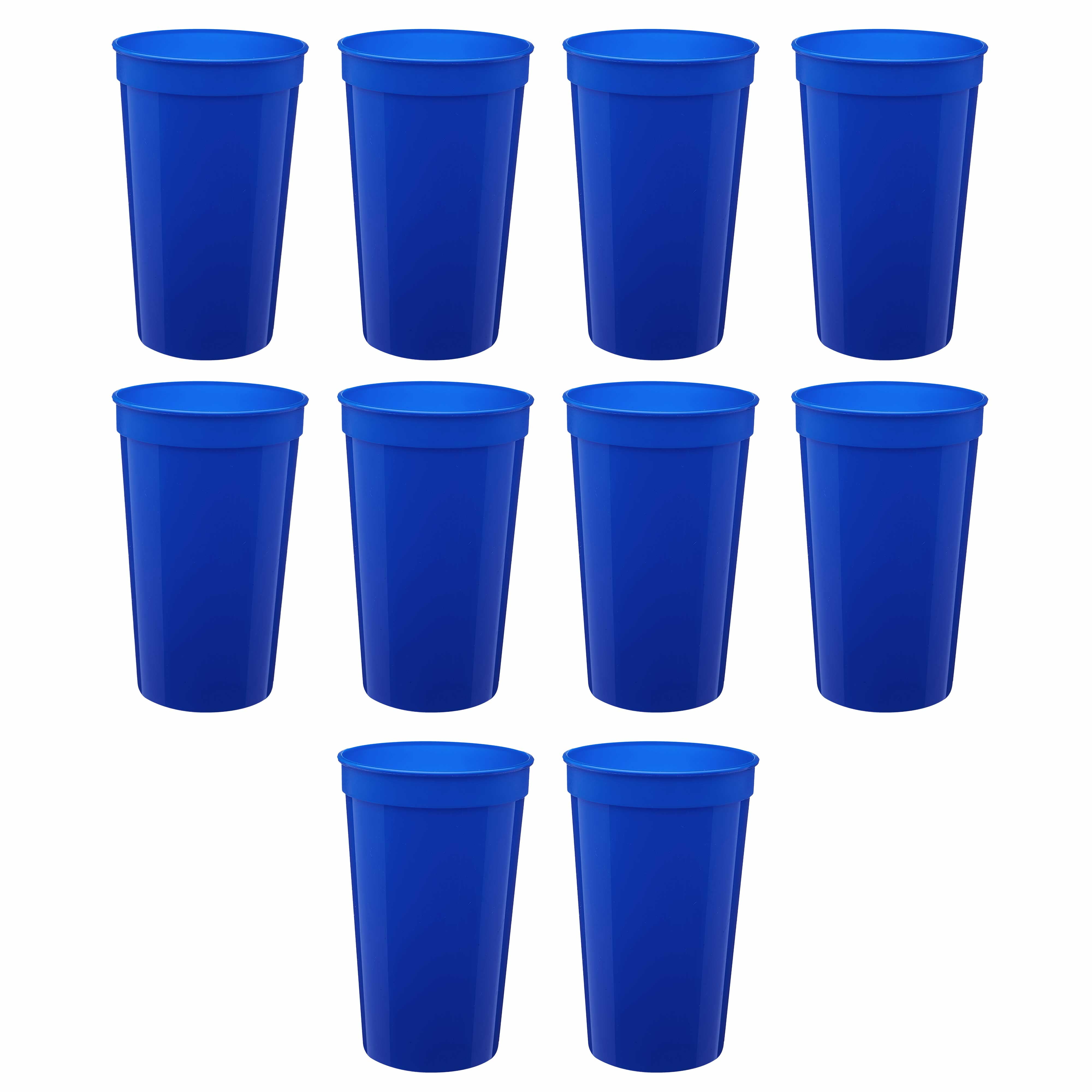 22 oz. Large Plastic Stadium Cups, Set of 10 - For Everyday Drinking ...