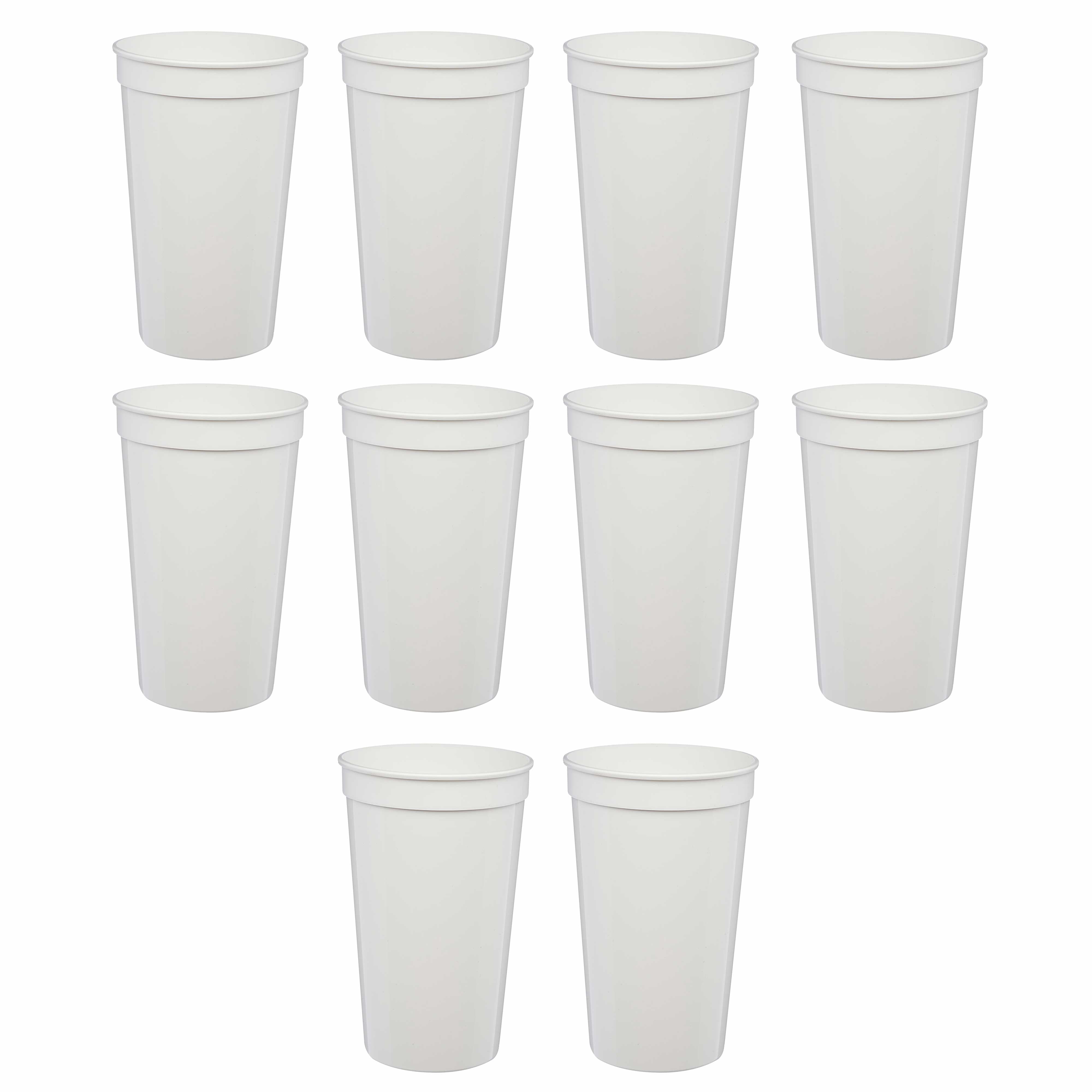 Large Plastic Stadium Cups 22 oz. Set of 10, Bulk Pack - Perfect for ...