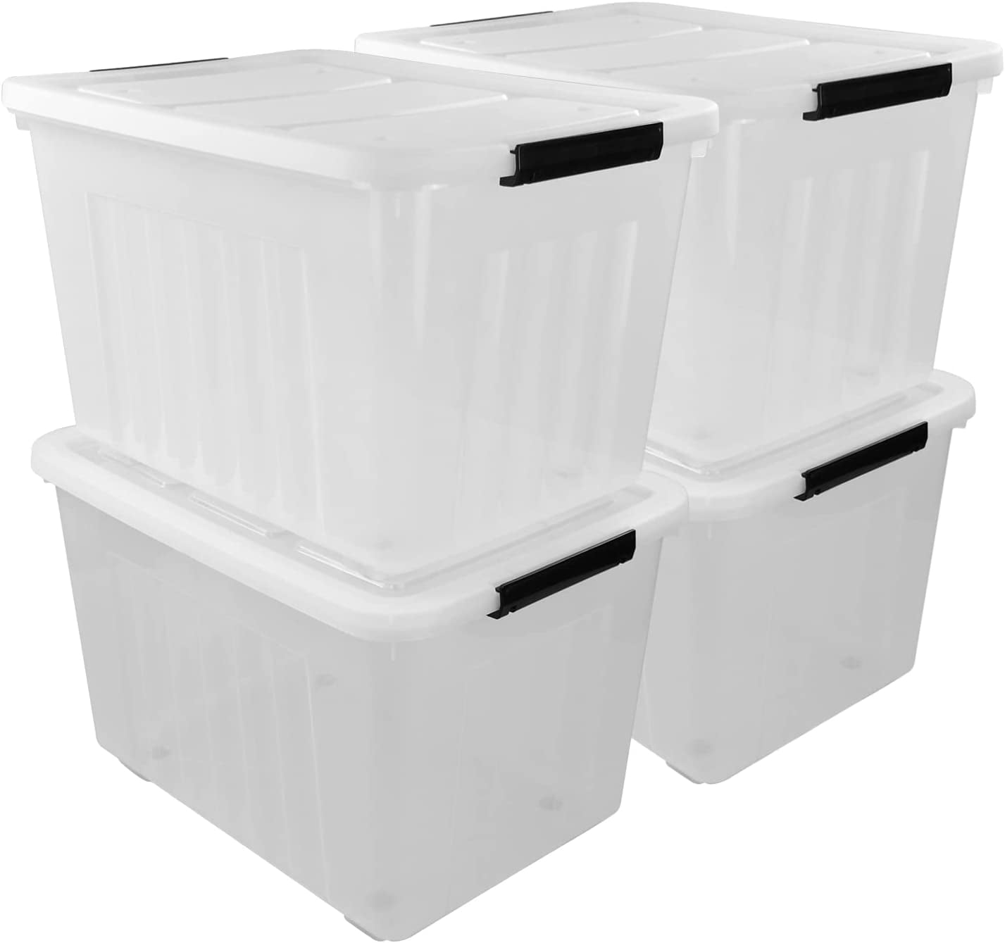 Large Plastic Storage Box with Lid, 70 Quart, 4 Packs - Walmart.com