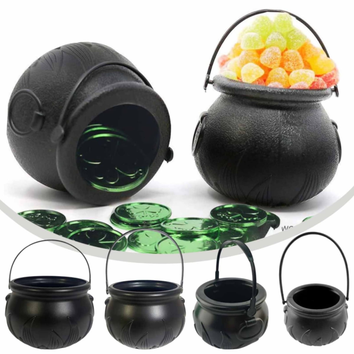 Large Plastic Witches Cauldron Pot Cauldron 5.7 Inch Halloween Candy ...
