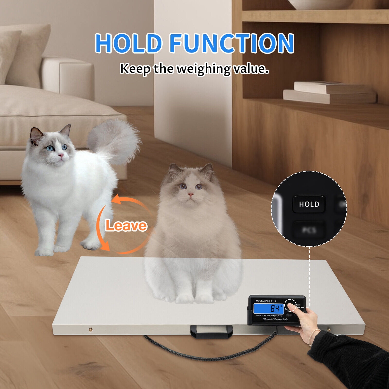 Large Platform Digital Floor Scale 660 LBS Postal Animal Vet Scale Diet ...