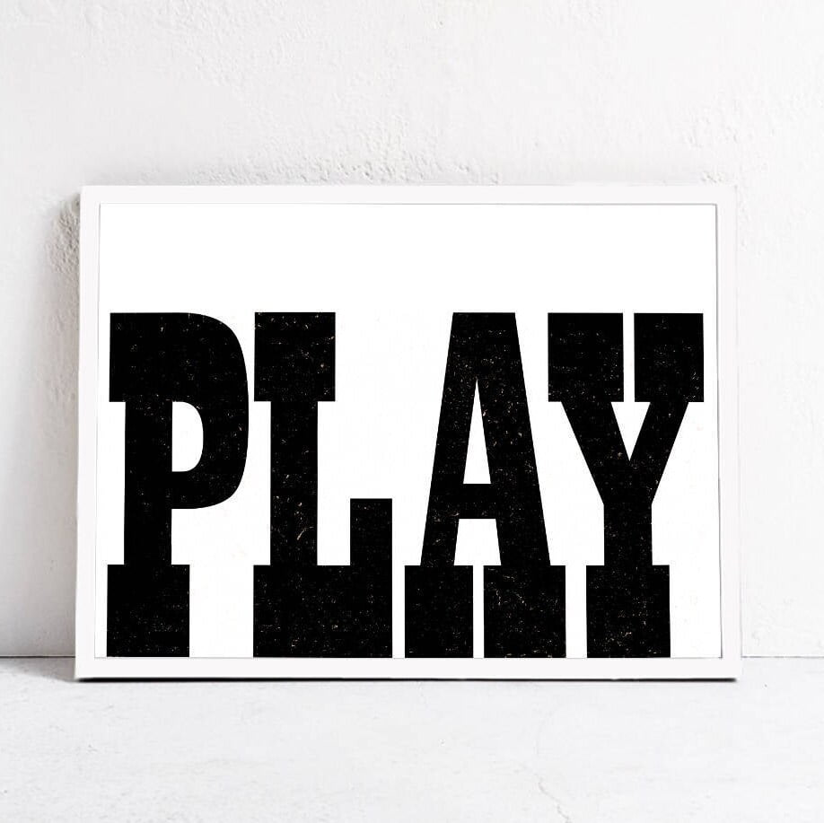 Large Play Sign Poster – Kids Room Playroom Wall Decor Instant Download ...
