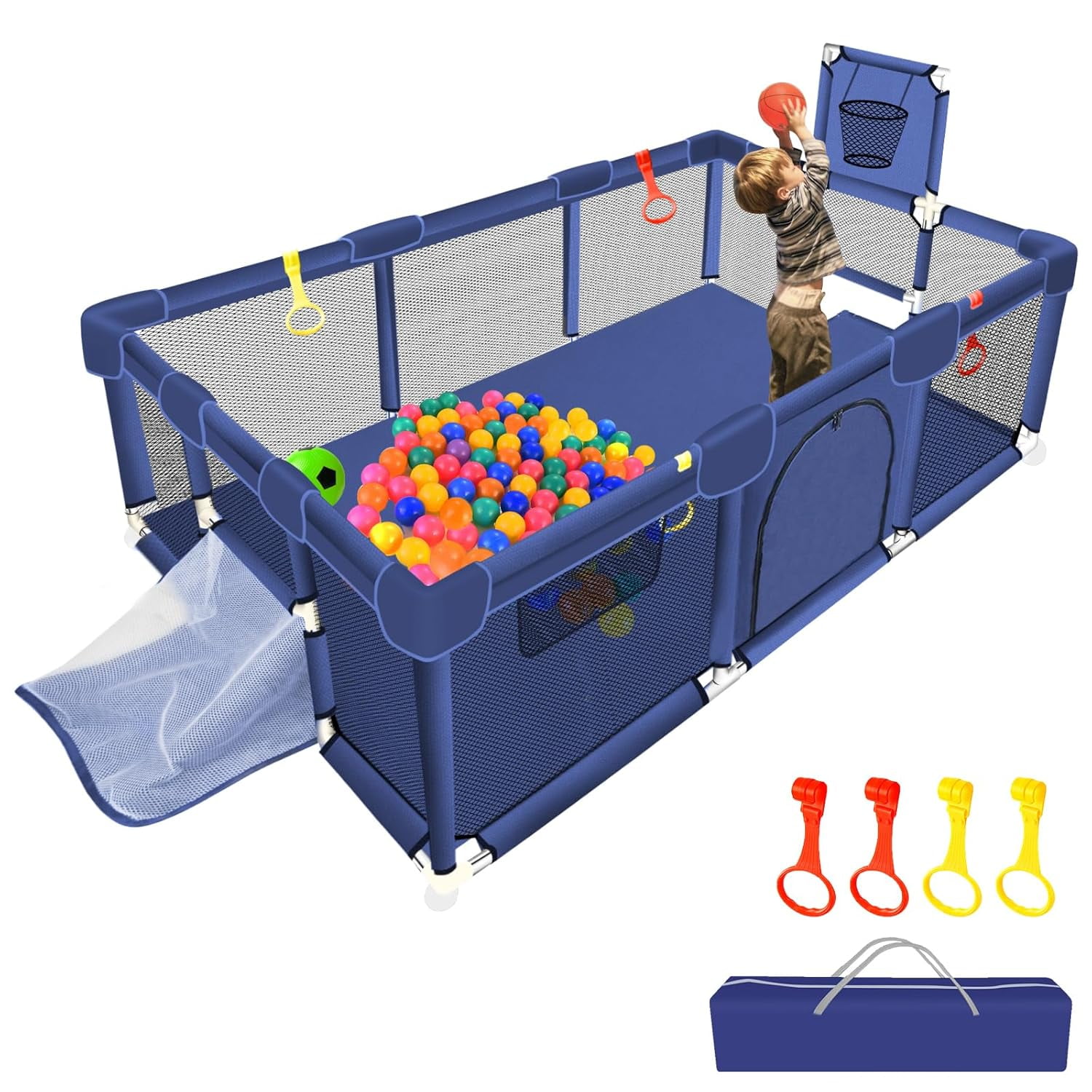 Large Playpen for Babies and Toddlers, 74''×50'' Kids Ball Pit, Sturdy ...