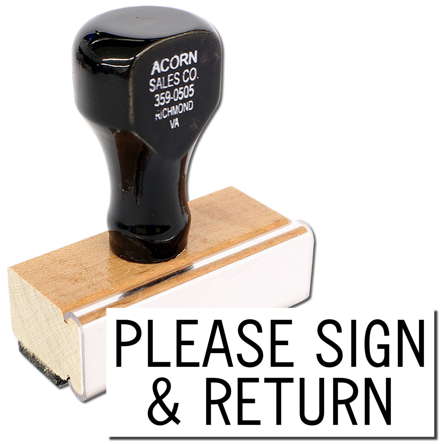 Large Please Sign Return Rubber Stamp, Wooden Handle Rubber Stamp ...
