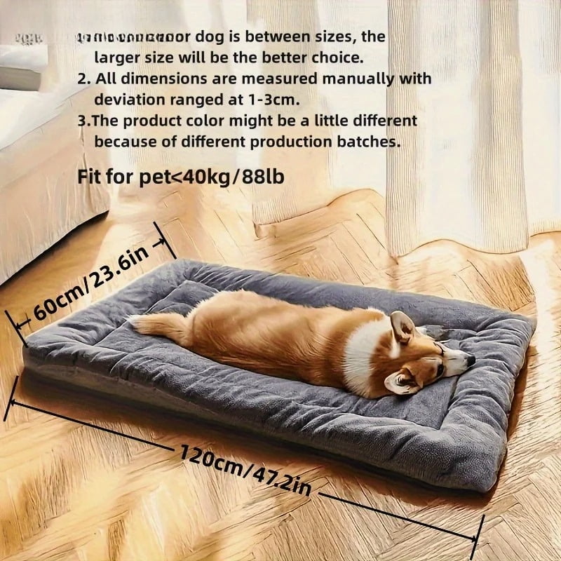 Large Plush Dog Bed Sofa Thickened Super Soft Polyester Pet Mat Dog Crate Mat Bed For Small ...