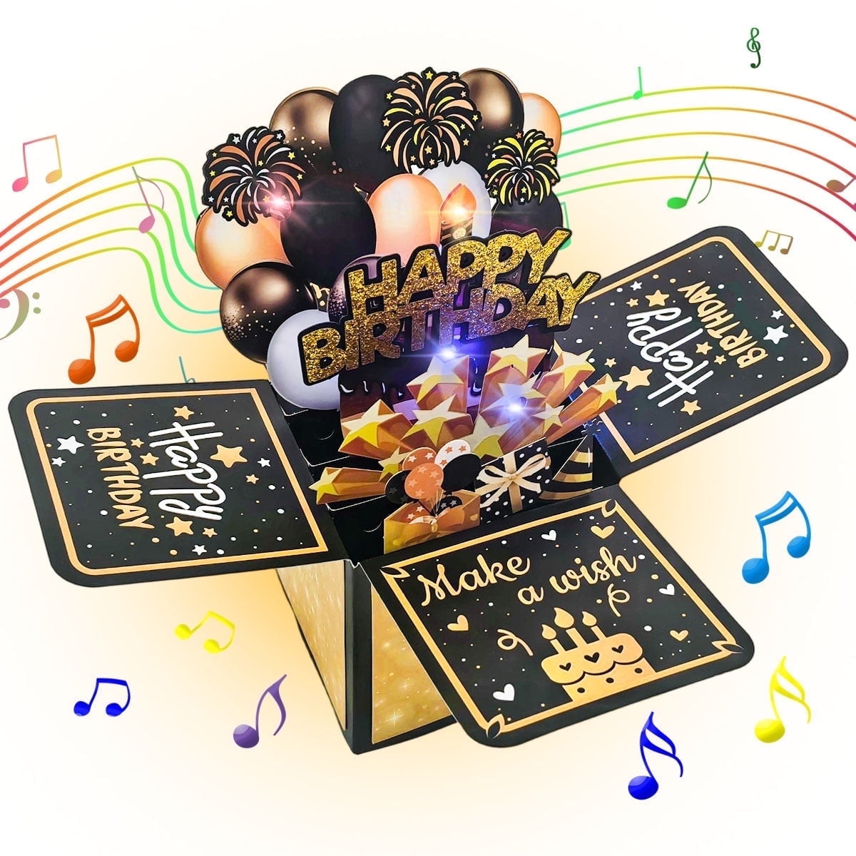 Kabuer Large ﻿Pop Up Card 3D Birthday Cards with Envelopes - Lights ...