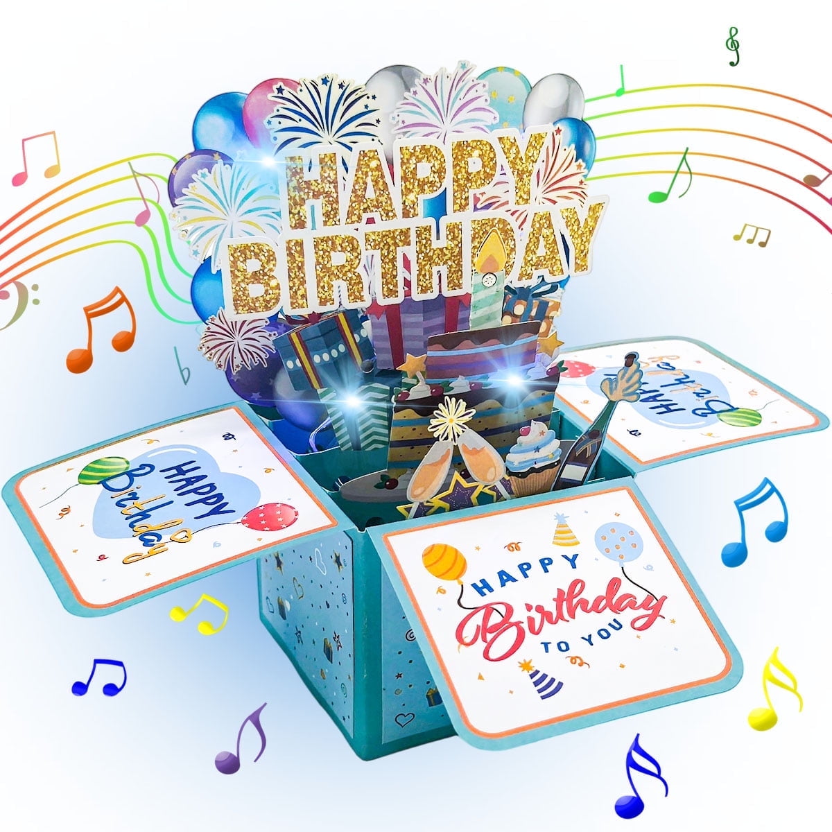 Kabuer Large ﻿Pop Up Card 3D Birthday Cards with Envelopes - Lights ...