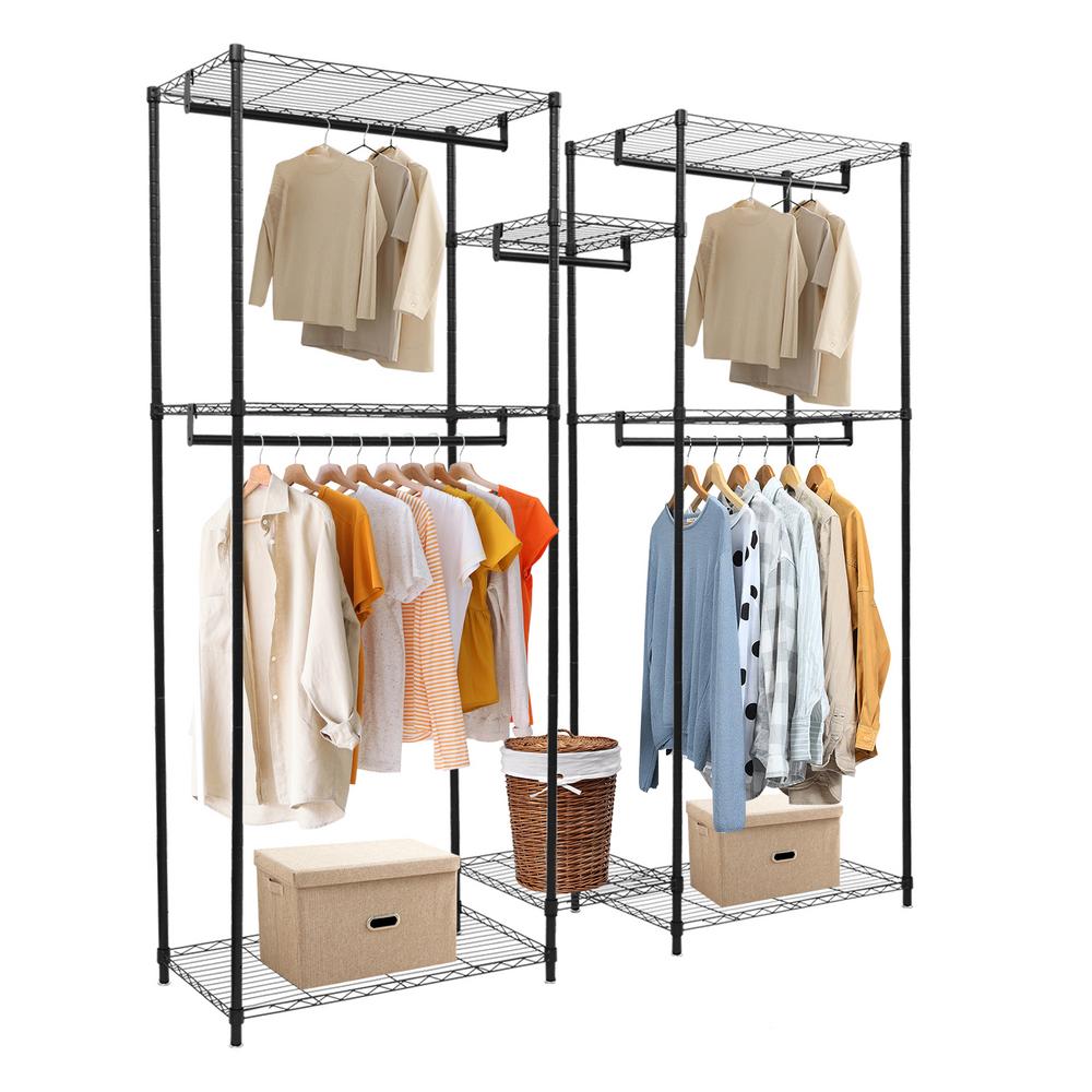 Large Portable Closet Rack Freestanding Wardrobe Closet, Adjustable ...