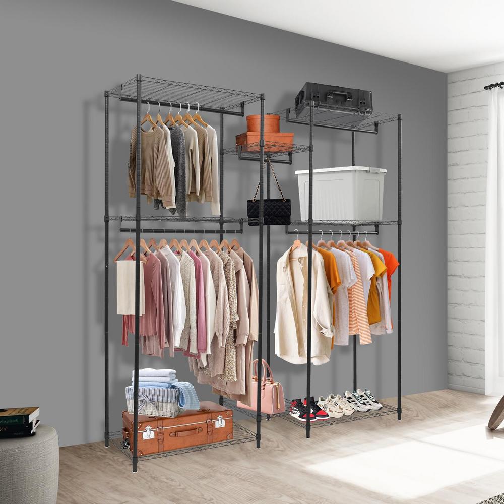 TOHU Large Portable Closet Rack Freestanding Wardrobe Closet ...