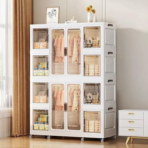 Large Portable Kids Wardrobe Closet Organizer with Magnetic Doors ...