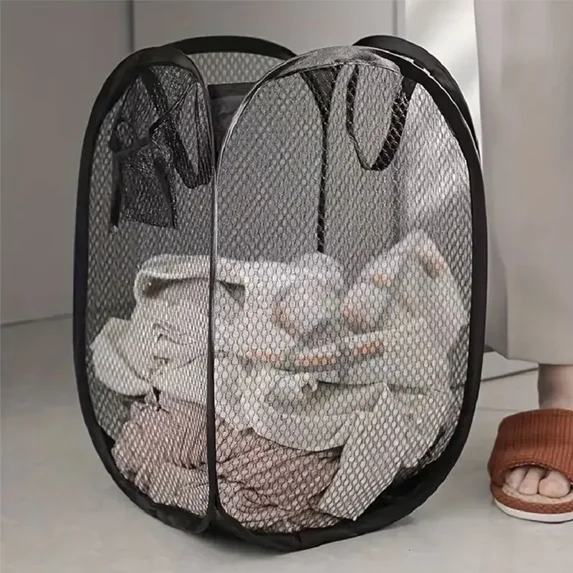 Large Portable Mesh Pop-up Laundry Basket, Laundry Basket, Foldable ...