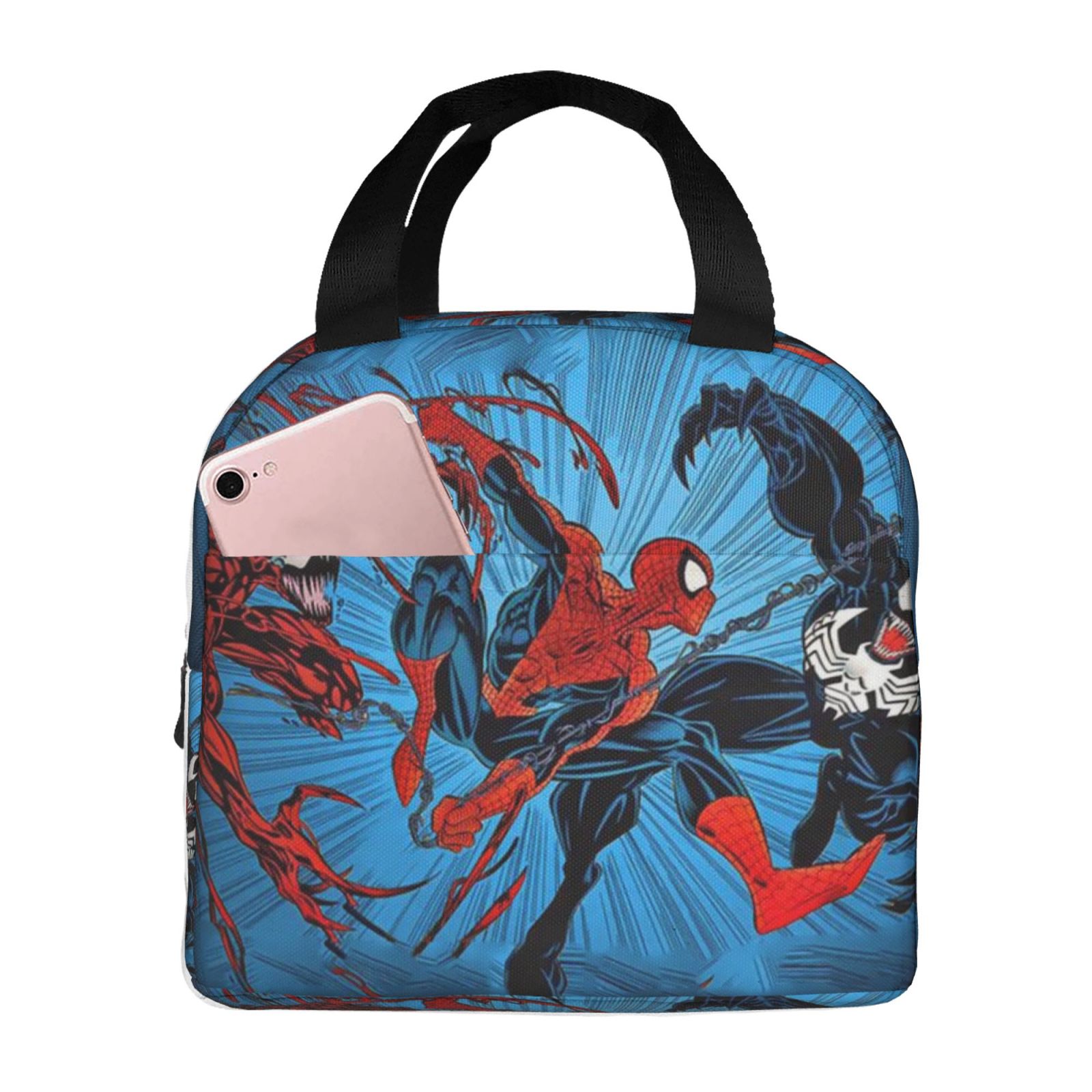 Large Portable Thermal Lunch Bag Spiderman Insulated Portable Reusable ...
