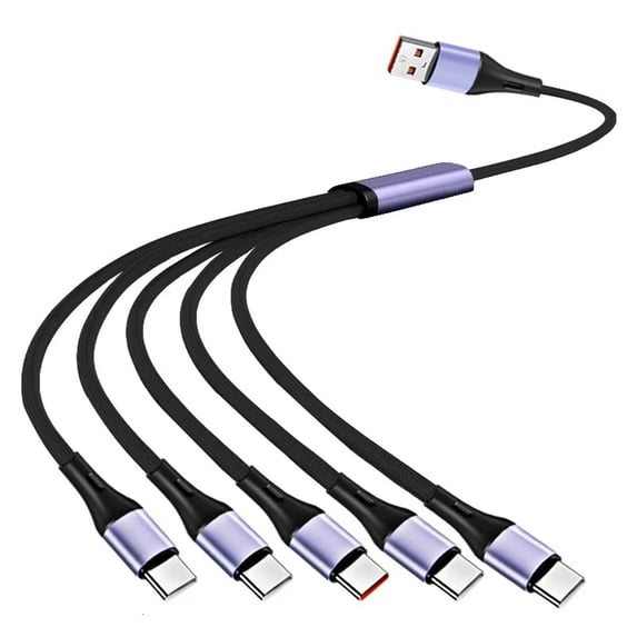 Large Power 66W USB Charging Cable Supports 5 Devices At Once with Type ...