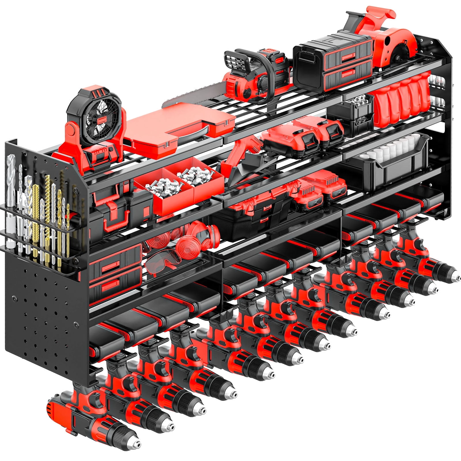 VeyFolzin.st Large Power Tool Organizer Wall Mount-12 Drill Holder ...