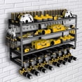 Large Power Tool Organizer Wall Mount, 4 Large Layers Heavy Duty Metal ...