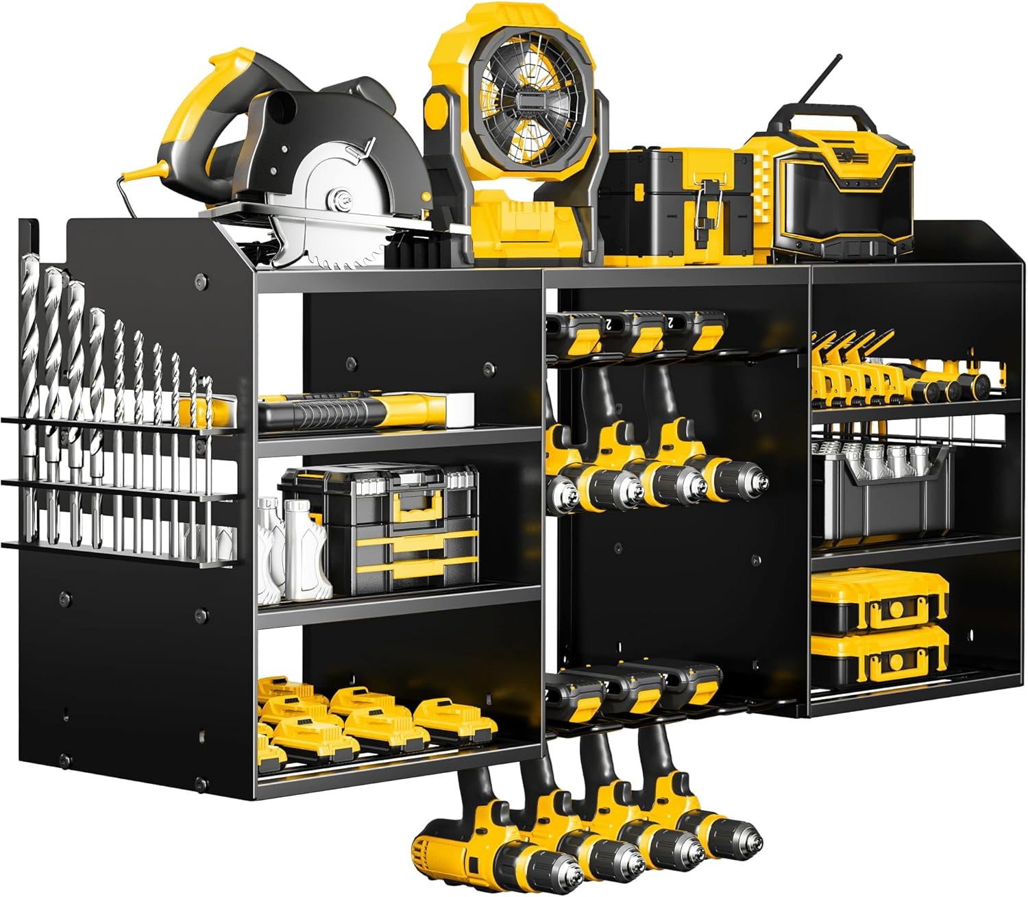 The Large Power Tool Organizer Wall Mount, 4 Layer Heavy Duty Drill ...