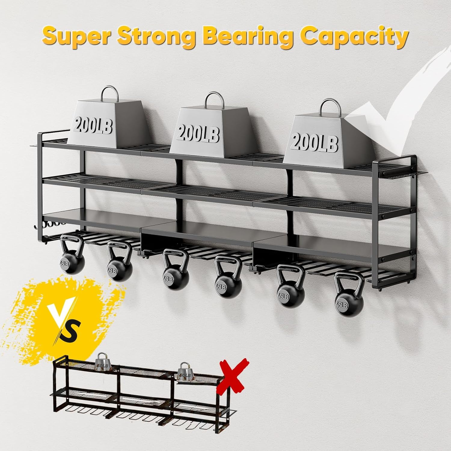 Large Power Tool Organizer Wall Mount, Heavy Duty 4 Tier 12 Drill ...