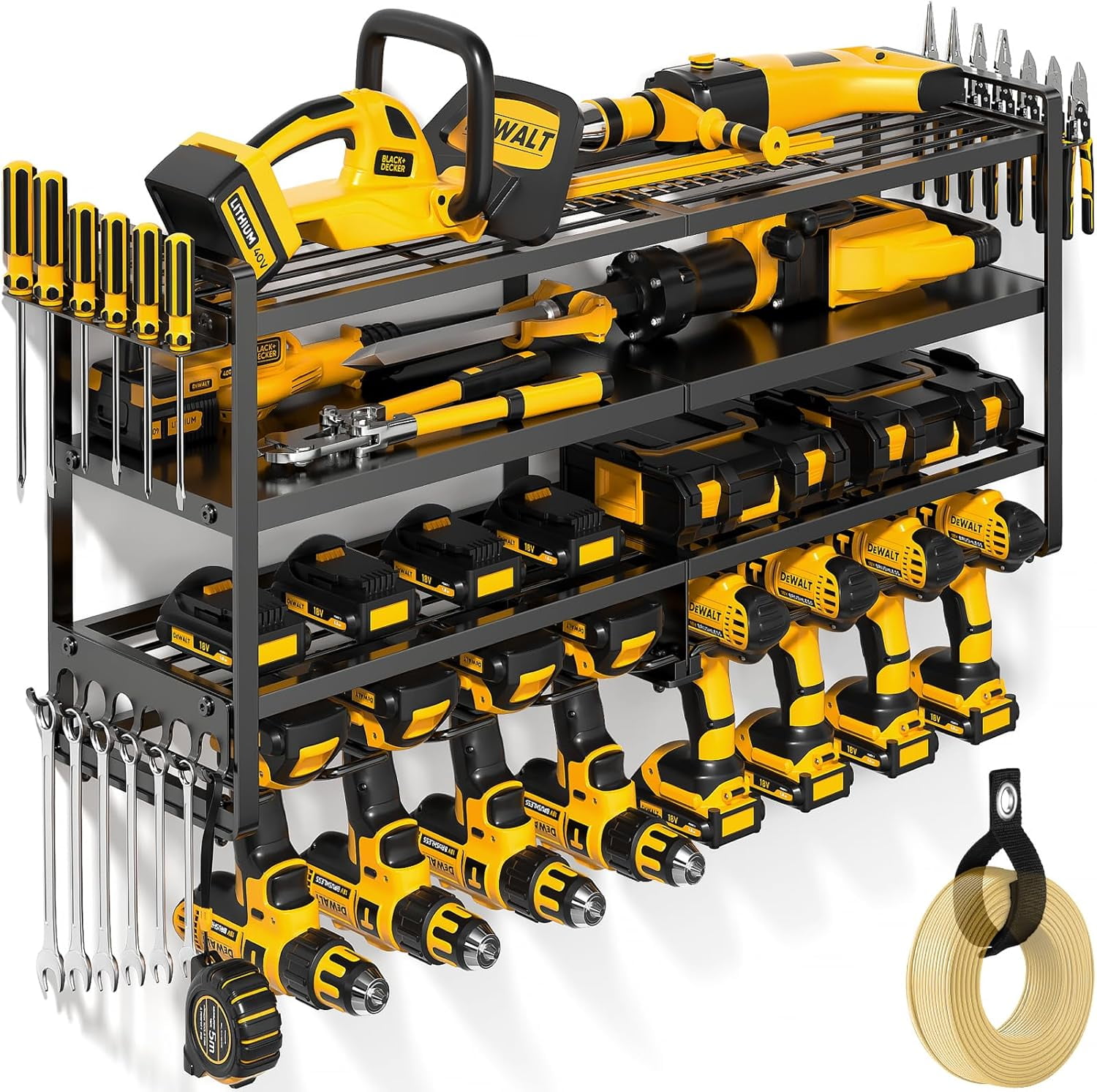 Large Power Tool Organizer Wall Mount, Heavy Duty Widen 8 Drill Holder ...