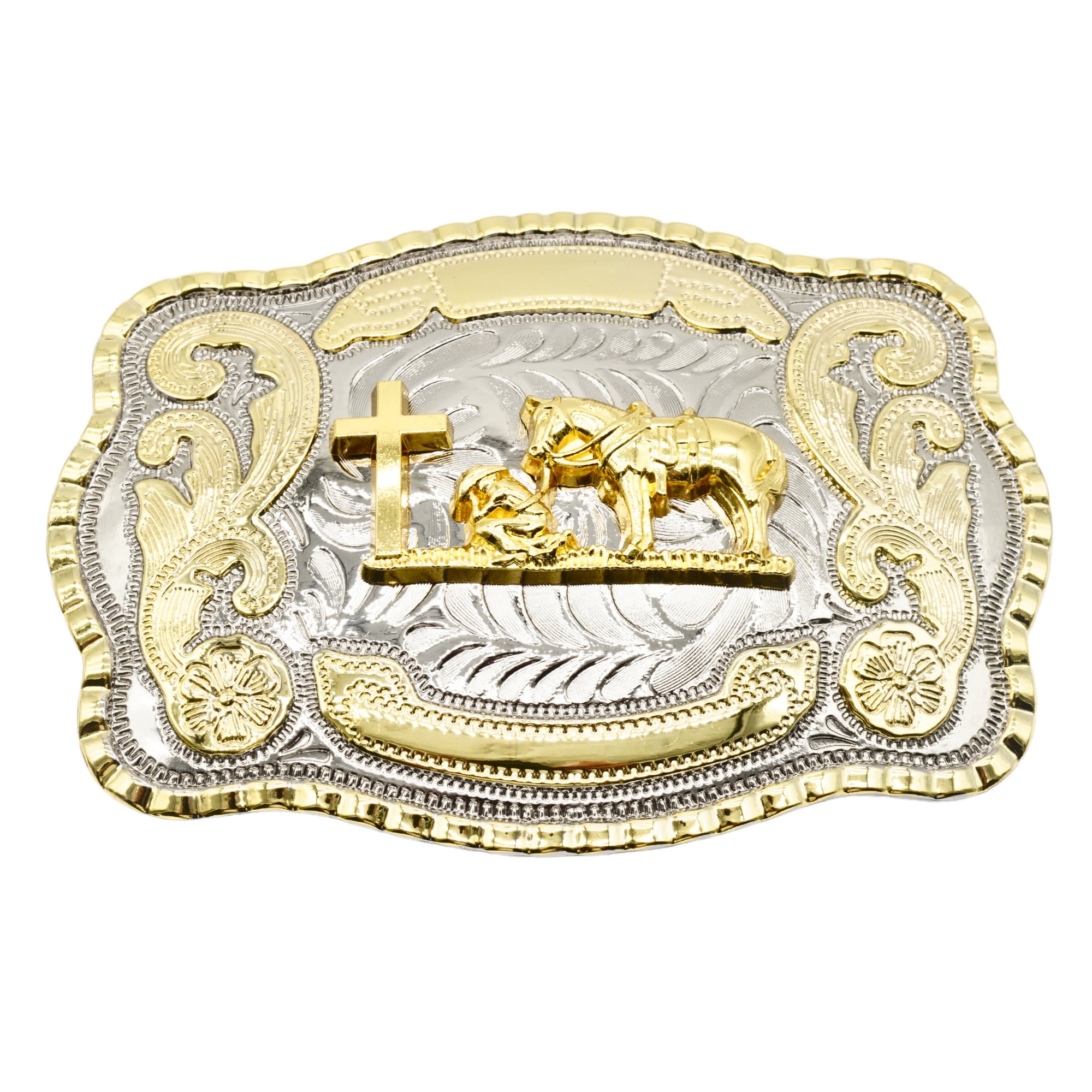 Large Praying Cowboy Horse Cross Faith Animal Rodeo Western Fashion ...