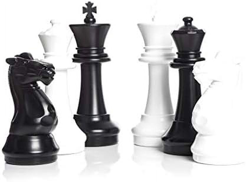 Large Premium Chess Pieces Complete Set with 16 Inch Tall King - Black ...