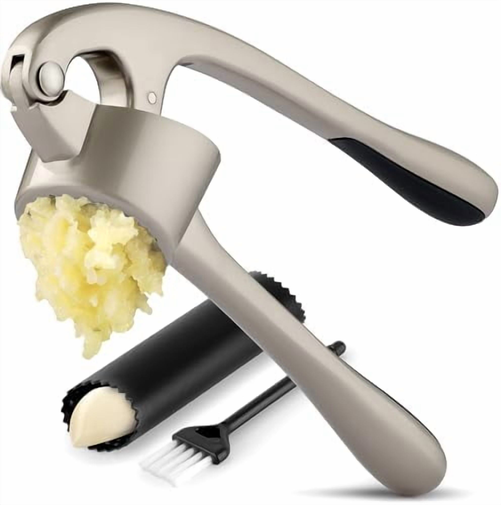 Large Premium Garlic Press Set - Bigger Bowl for Bigger Garlic - Rust ...