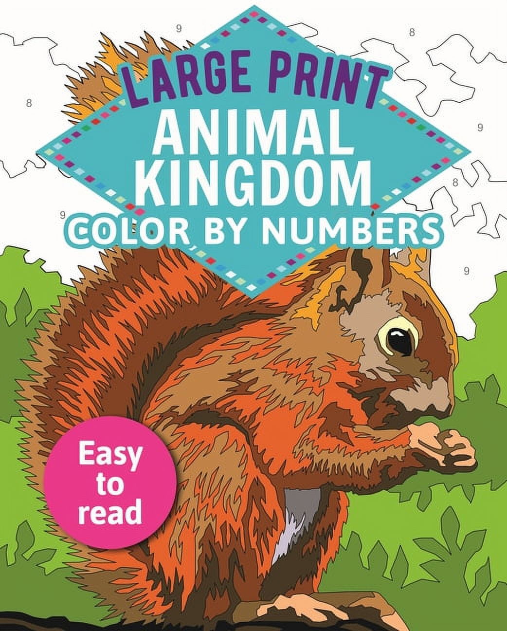 Large Print Animal Kingdom Color by Numbers: Easy to Read, (Paperback ...