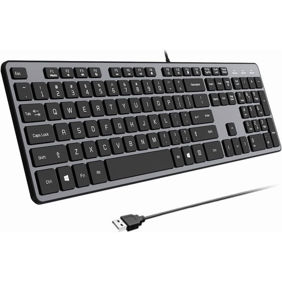 Large Print Backlit Wireless Keyboard, 2.4G Silent Light Up Full Size ...