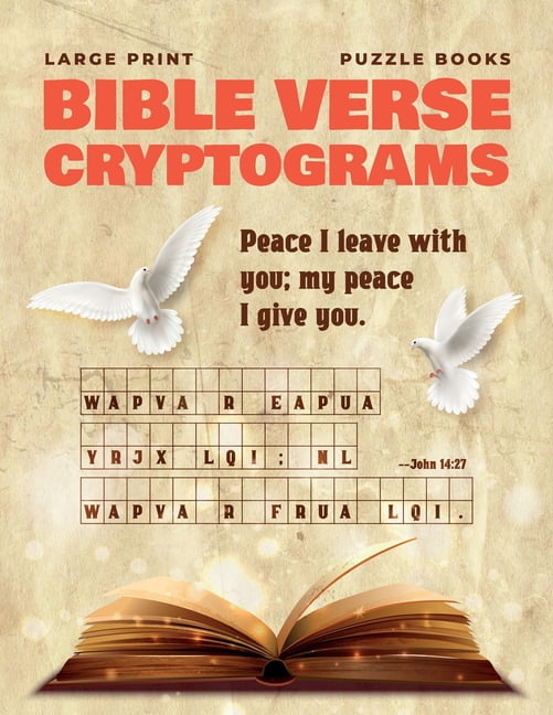Large Print Bible Verse Cryptograms Puzzle Books : Cryptoquotes Puzzle ...