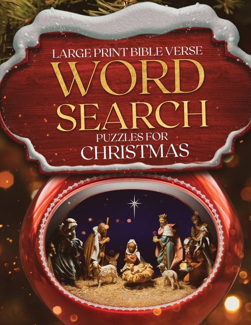 Large Print Bible Verse Word Search Puzzles for Christmas: Learn ...