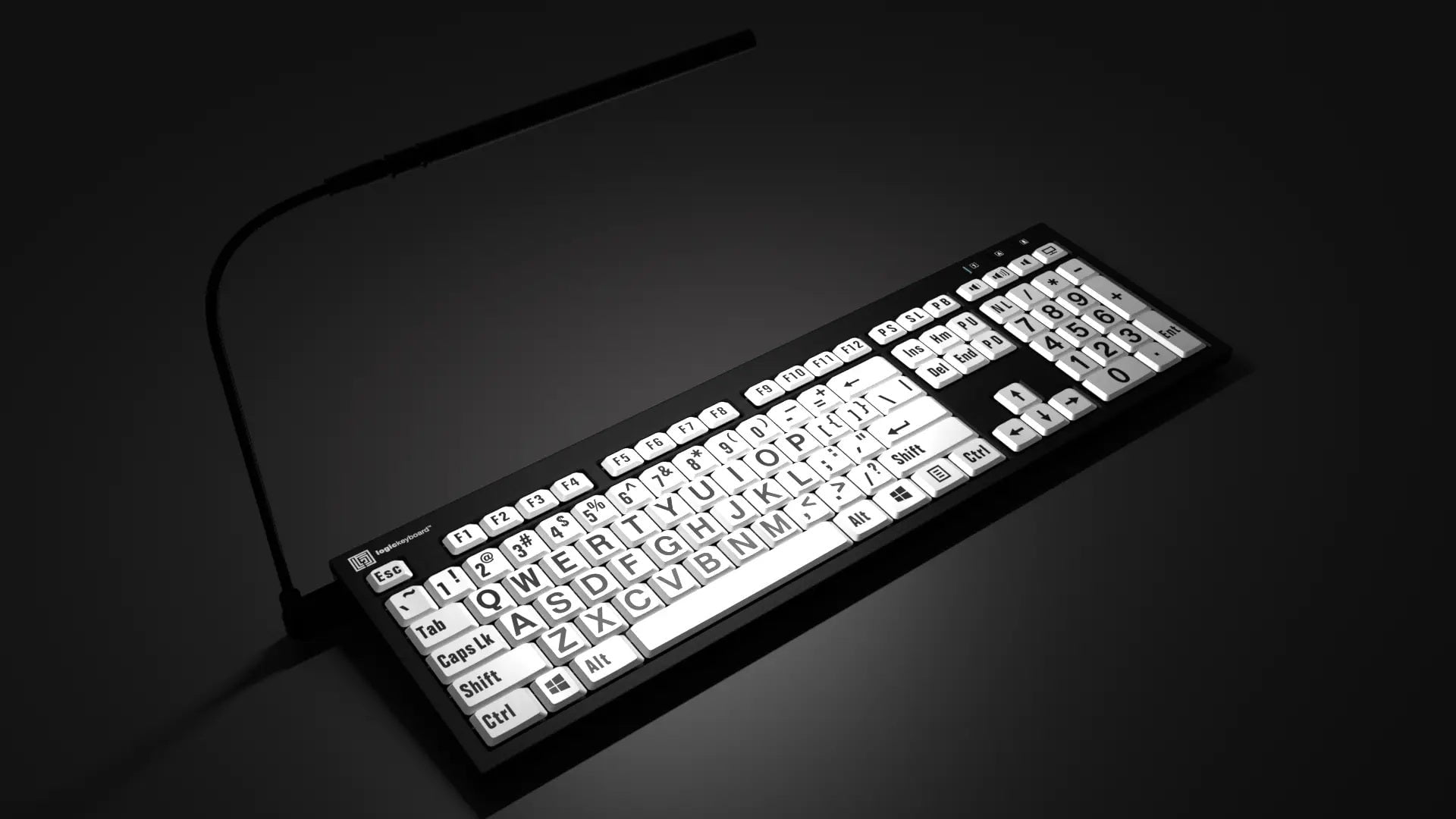 Large Print - Black on White NERO Slimline Keyboard – Windows - Walmart.com