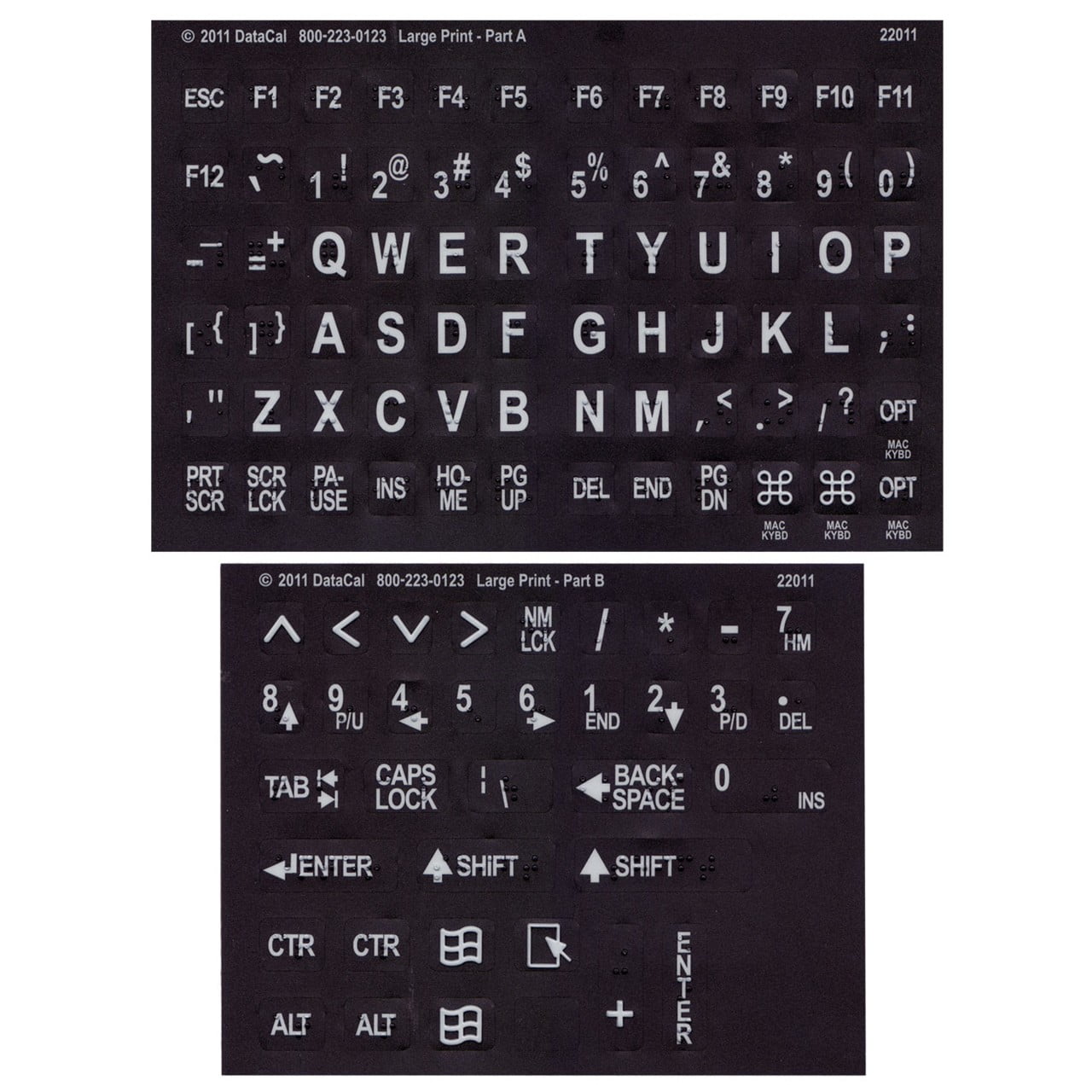 Walmart's Large Print & Braille Computer Keyboard Labels for Low Vision ...