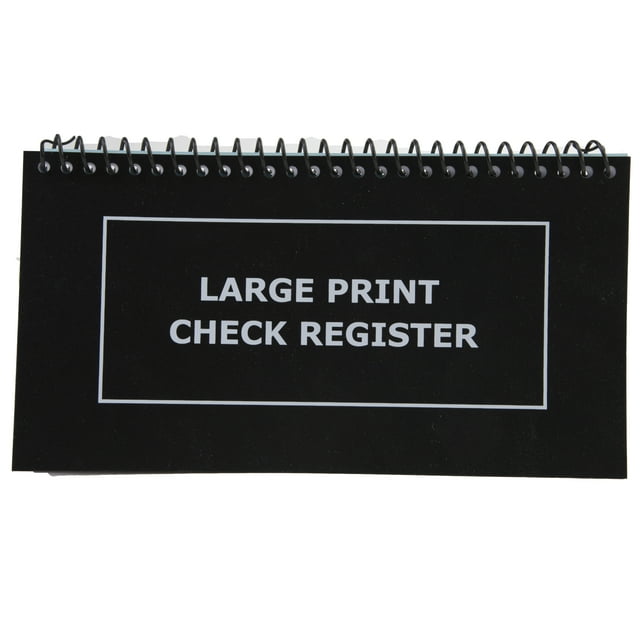 Bandwagon Large Print Black Check Register - 10" Long x 5.5" High ...