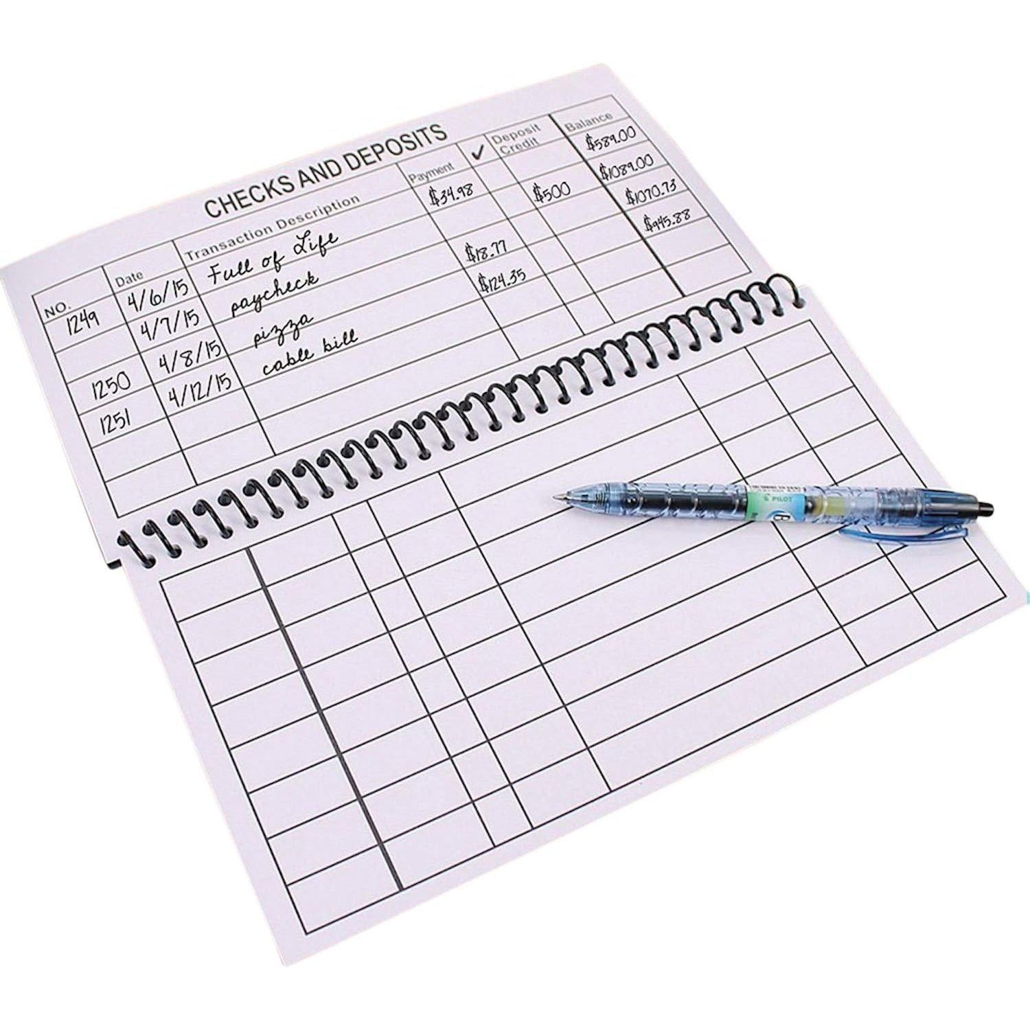 Large Print Check Register - 10" x 5.5" - Easy to Read Checkbook Ledger ...