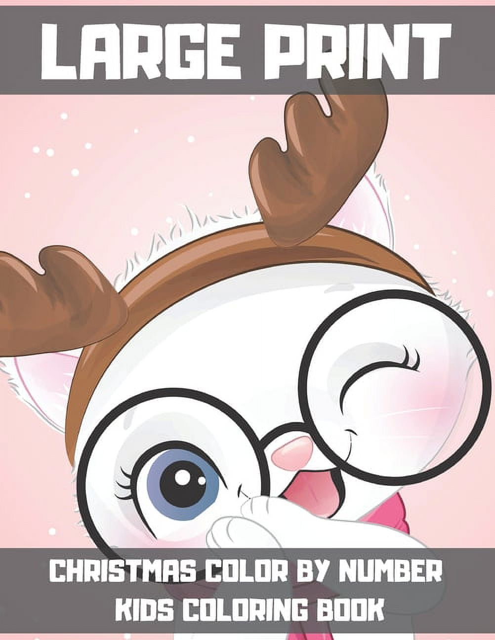 Large Print Christmas Color By Number Kids Coloring Book: Holiday Color ...