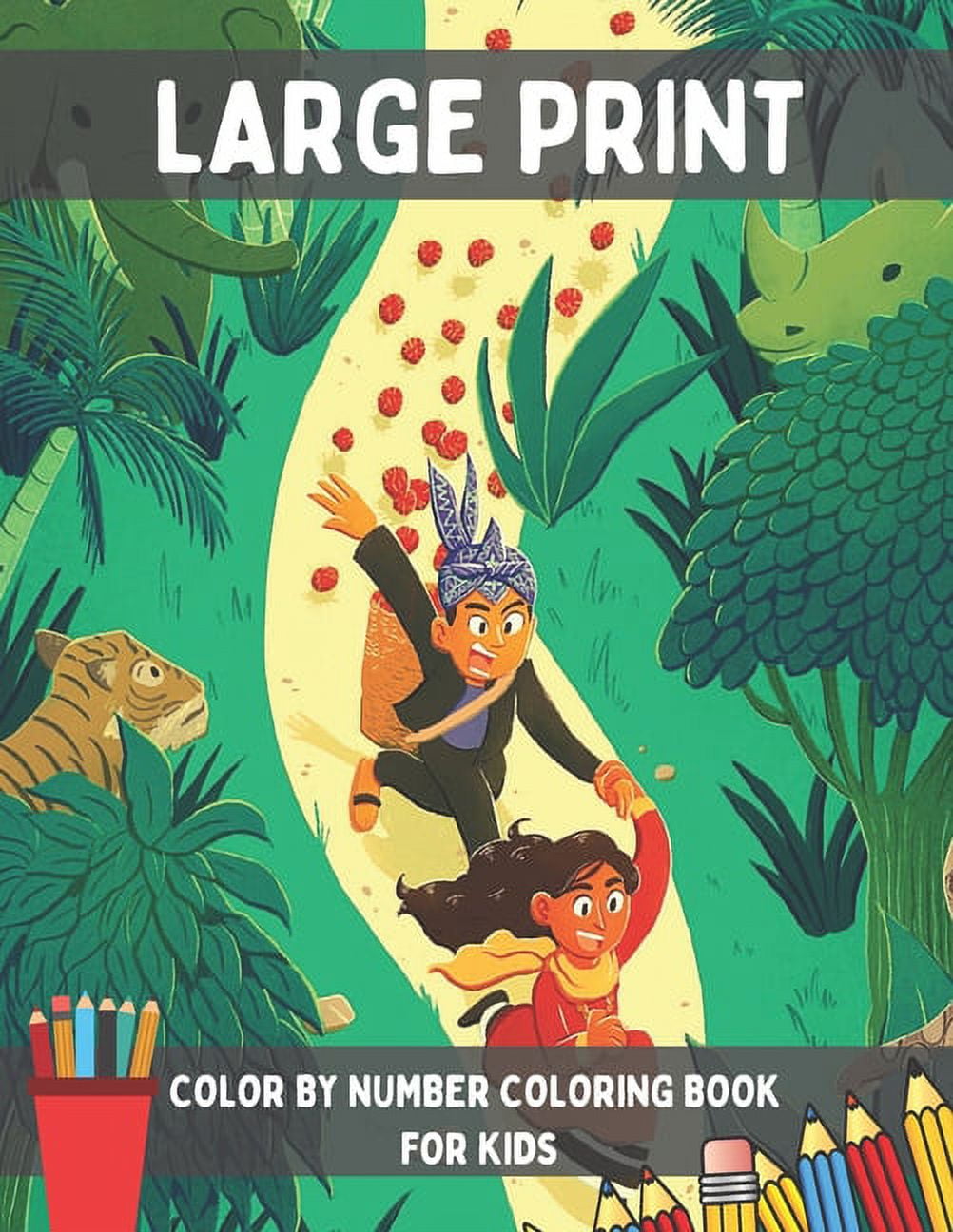 Large Print Color By Number Coloring Book for Kids : Coloring Book with ...