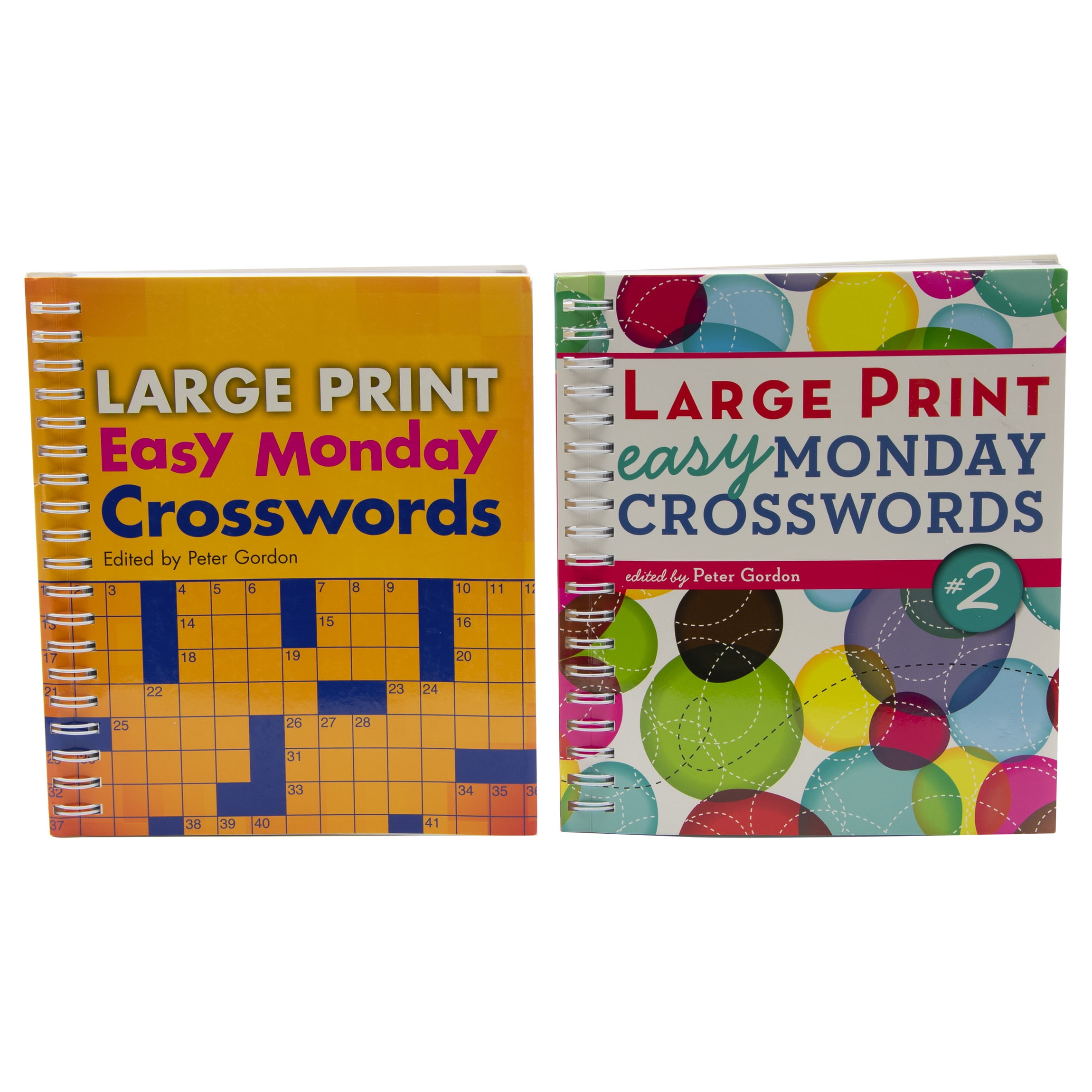 Large Print Easy Monday Crosswords Puzzle Spiralbound Books, Set of 2 ...