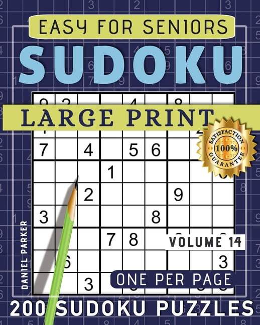 Sudoku One Per Page Large Print Easy Sudoku Puzzle Book For Seniors ...