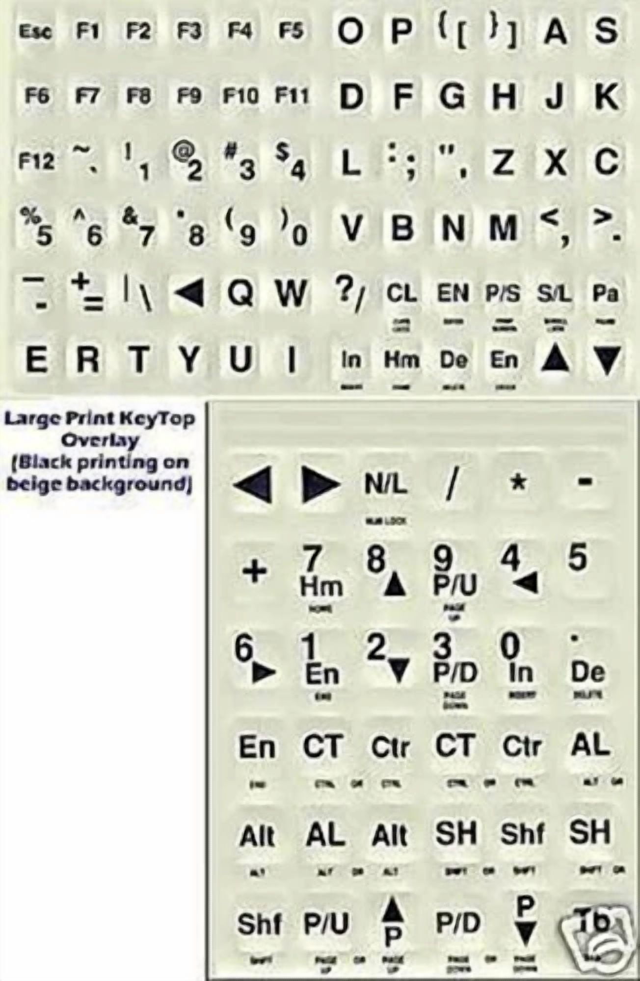 Large Print English Keyboard Stickers W/ Black Letters - Walmart.com