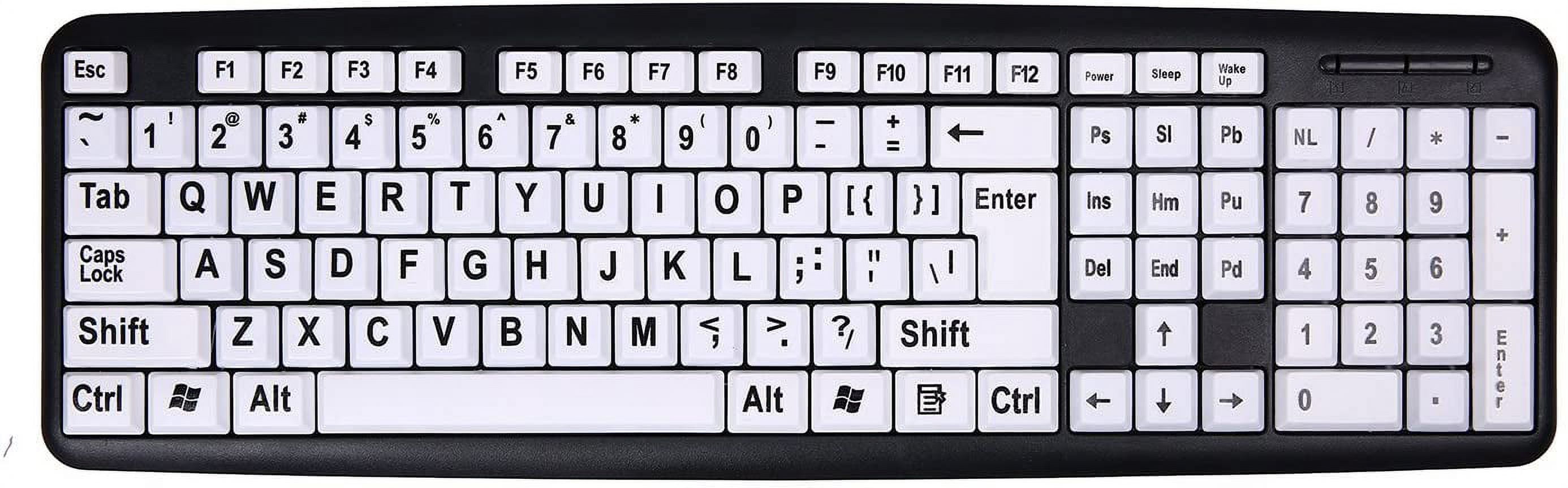 Large Print Wired Keyboard For Low Vision Individuals - Walmart.com