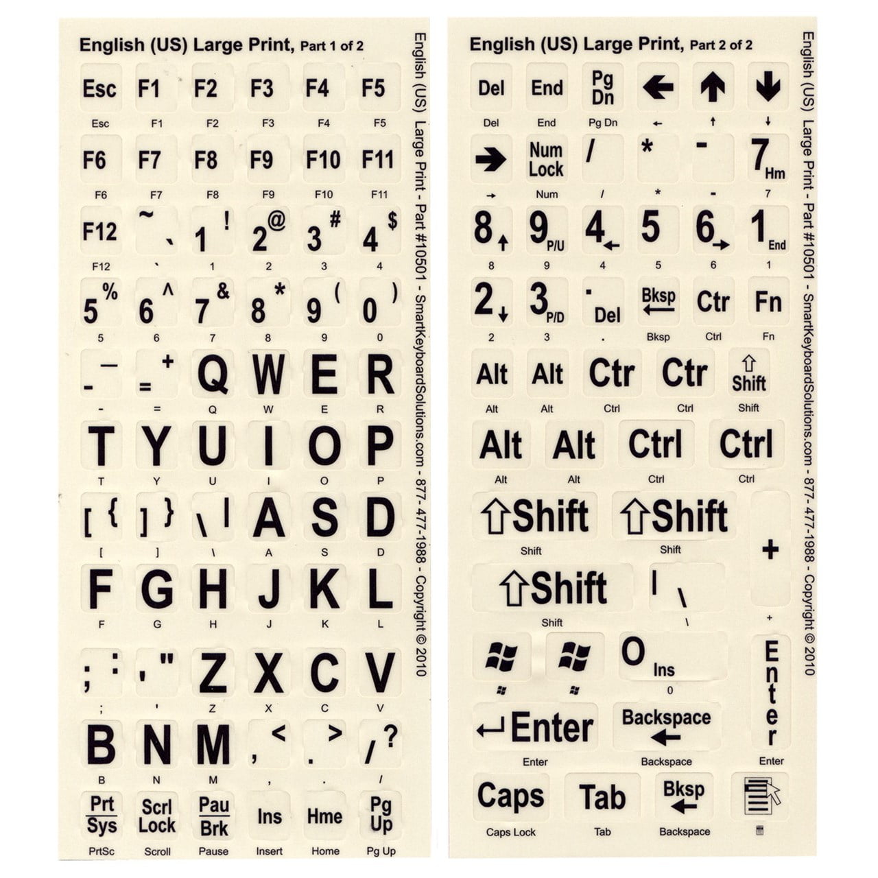 Large Print Labels for Computer Keyboards - Black On Yellow - Walmart.com