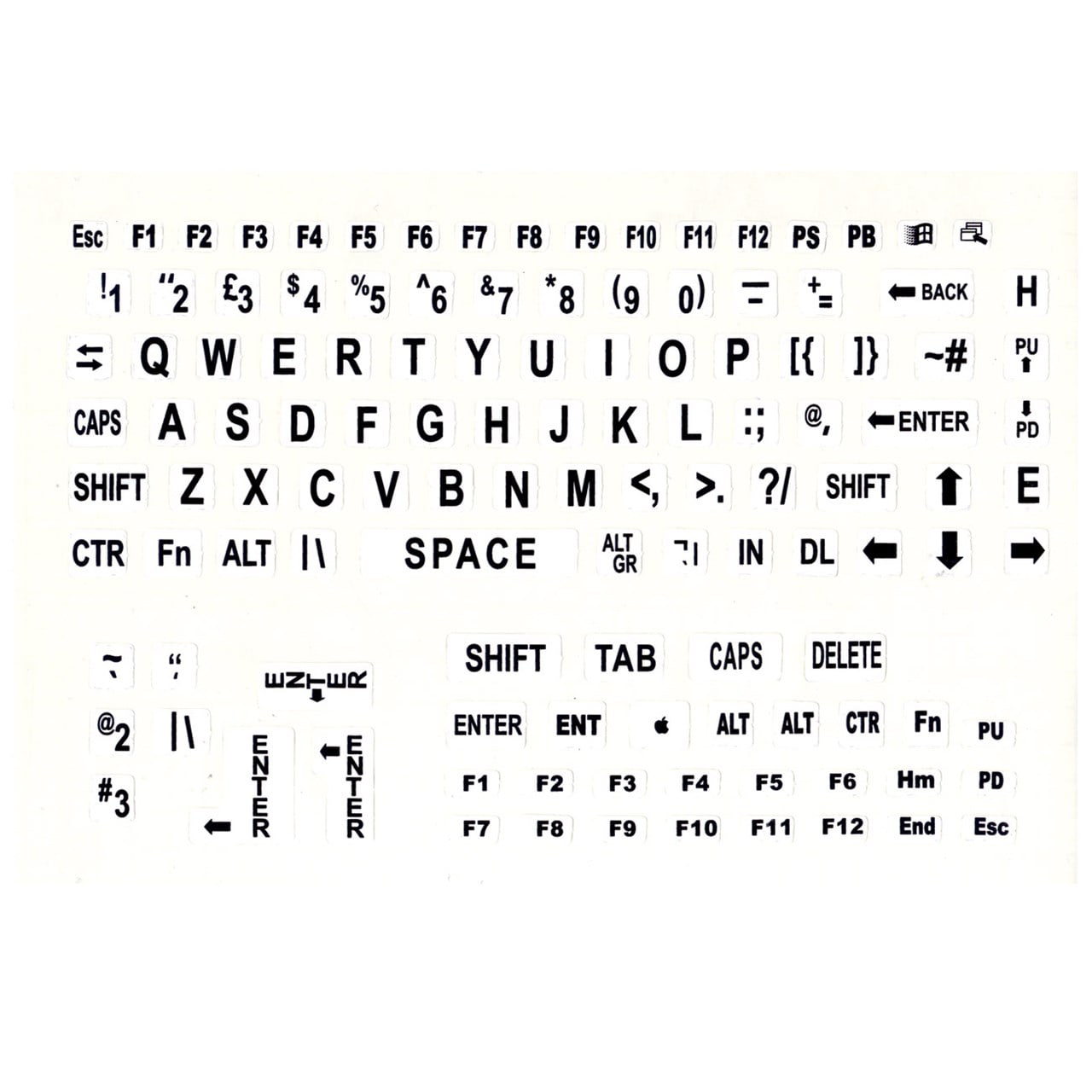 Large Print Labels for Laptop Computers- Black-White - Walmart.com