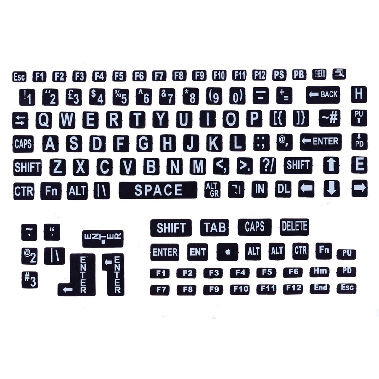 Large Print Labels for Laptop Computers- White-Black - Walmart.com