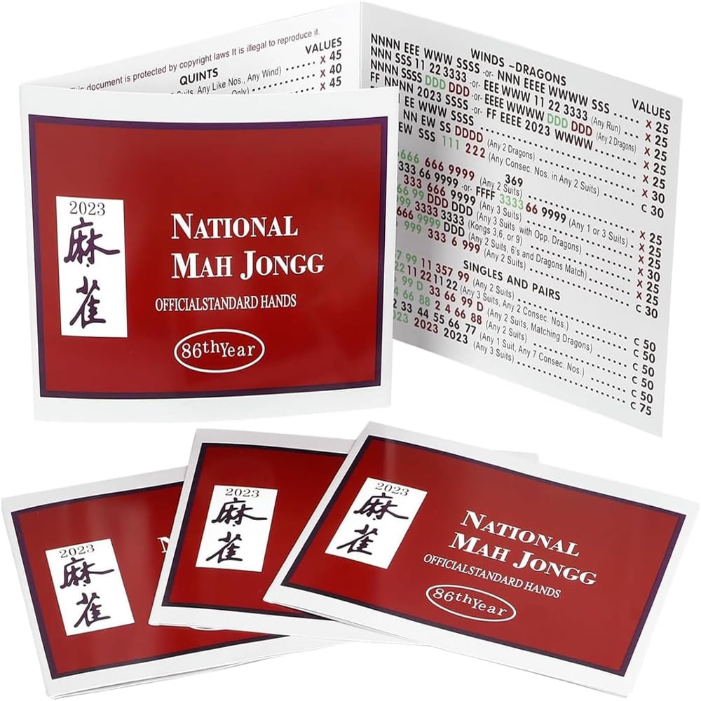 Large Print Mahjong Scorecard Large Print, Mahjong Cards Playing Cards ...