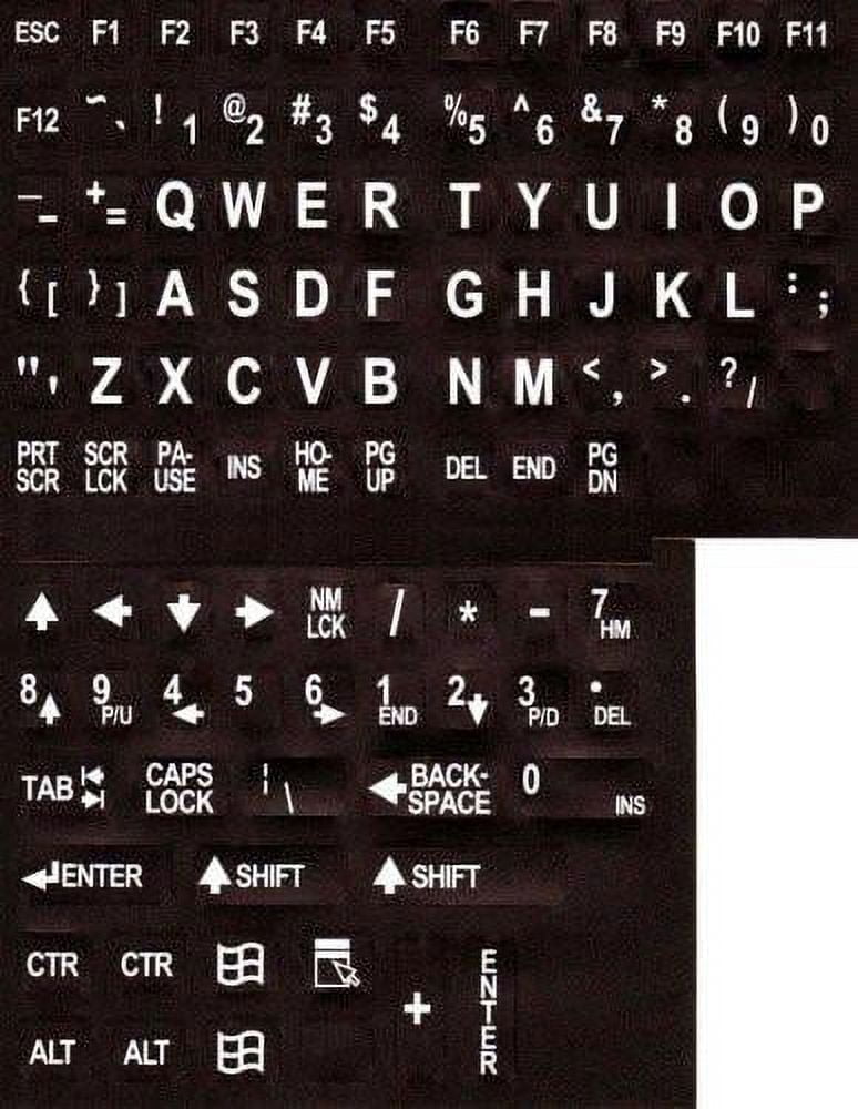 Large Print Stickers / Labels for LAPTOPS - White Print on Black ...