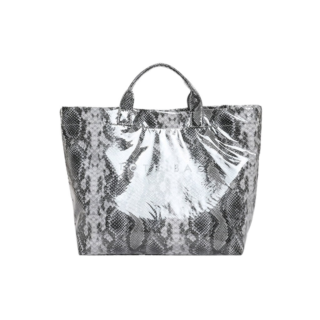 Large Print Top Handle Bag Casual Style PVC Handbag for Women and Girls ...
