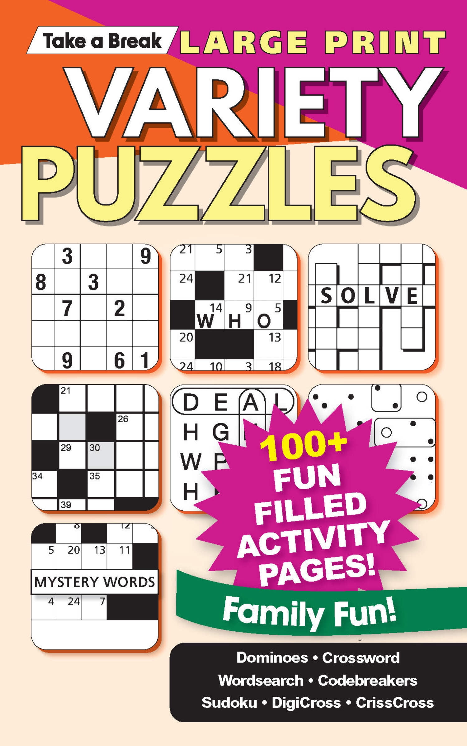 Large Print Variety Puzzles - 100+ Activity Pages, Dominoes, Crosswords ...