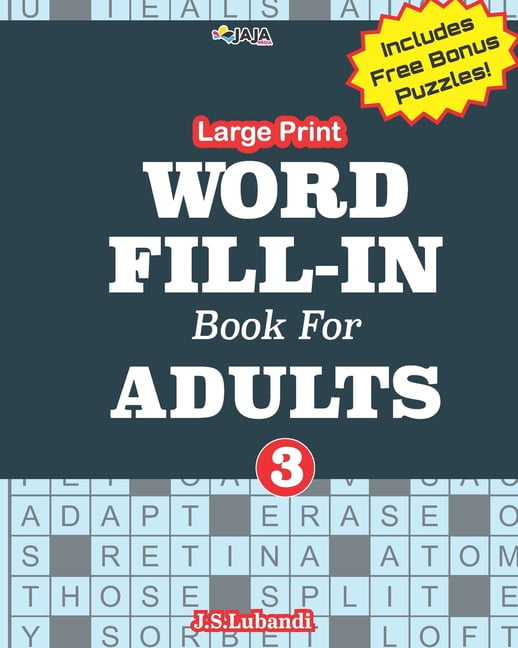 Jaja Media, Large Print Word Fill-In Book for Adults, Vol.3 - Walmart.com