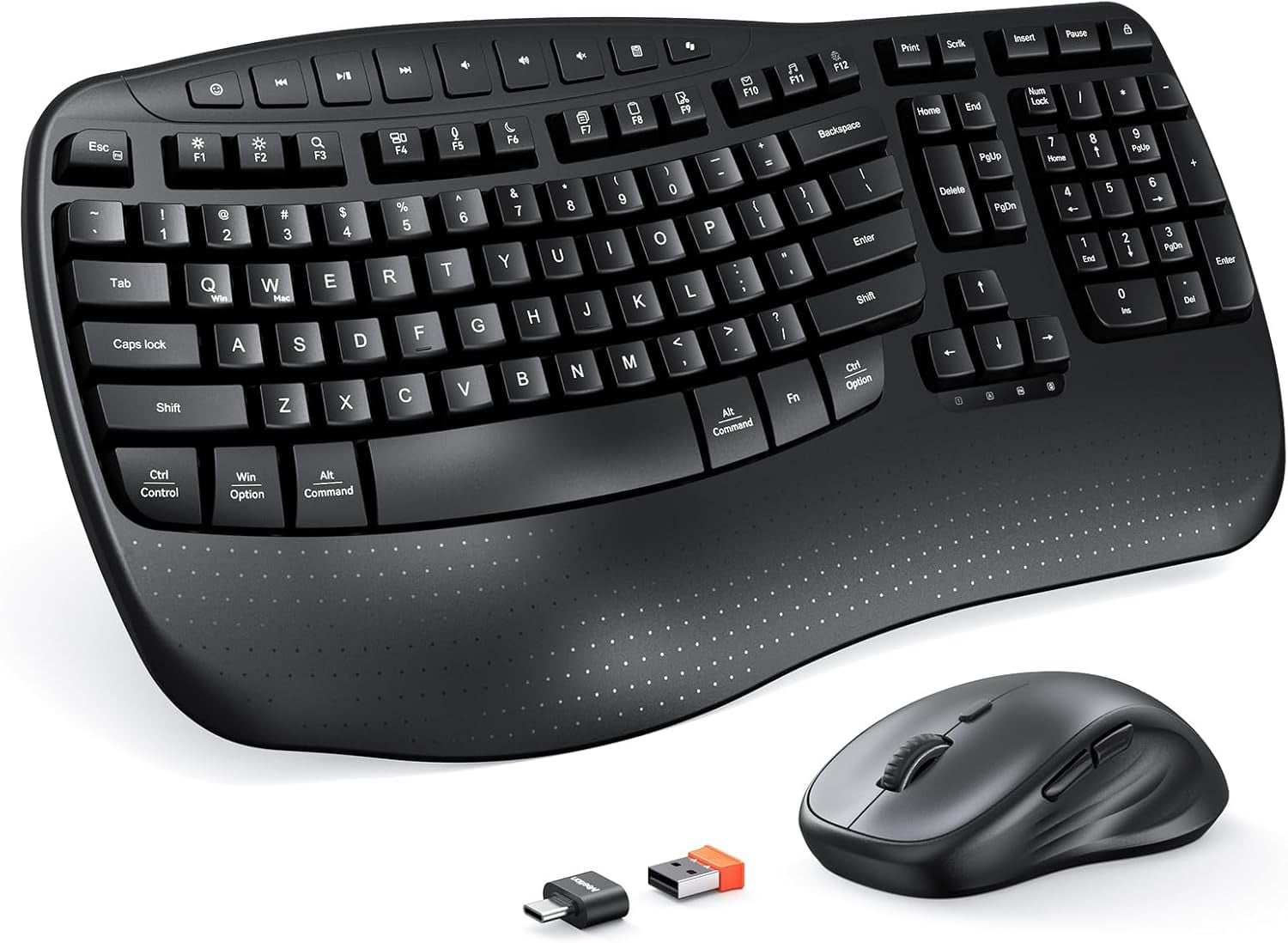 Large Print Wireless Keyboard and Mouse - 7 Colors Backlit Keyboard ...