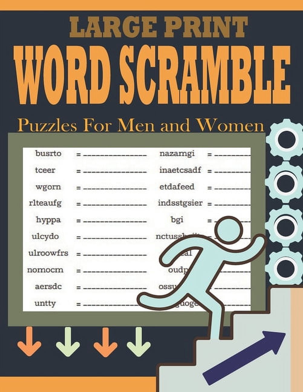 Large Print Word Scramble Puzzles For Men and Women: Large Print Brain ...